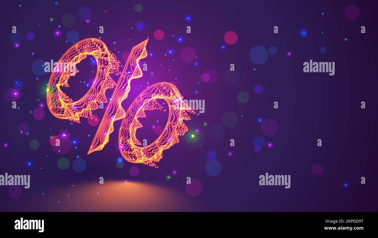 Isometric sign or icon of percentage . Golden percentage symbol. Vector ...