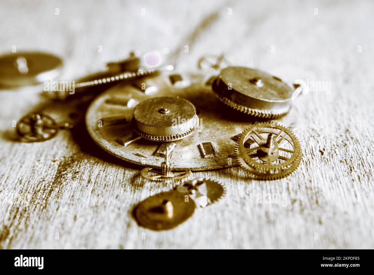 Old brass clock parts clockwork cogs gears mechanical mechanism machine ...