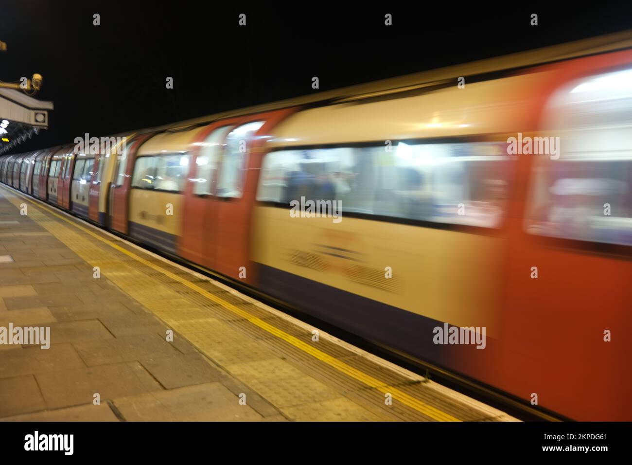 A London Underground train leaving Brent Cross station, North London ...