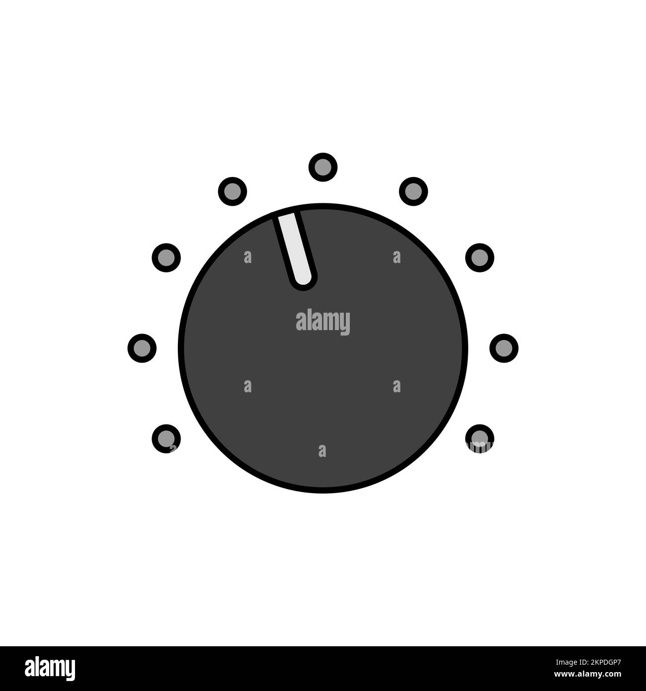 Volume knob color vector flat grayscale icon. Music sign. Graph symbol ...