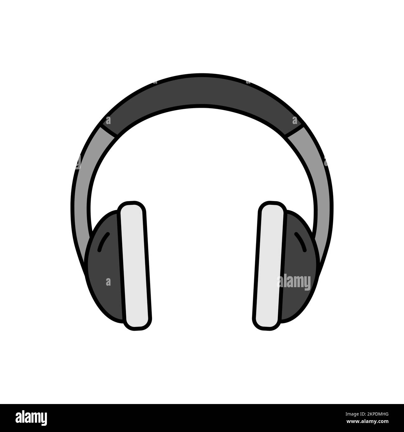 Headphones vector grayscale icon. Music sign. Graph symbol for music ...