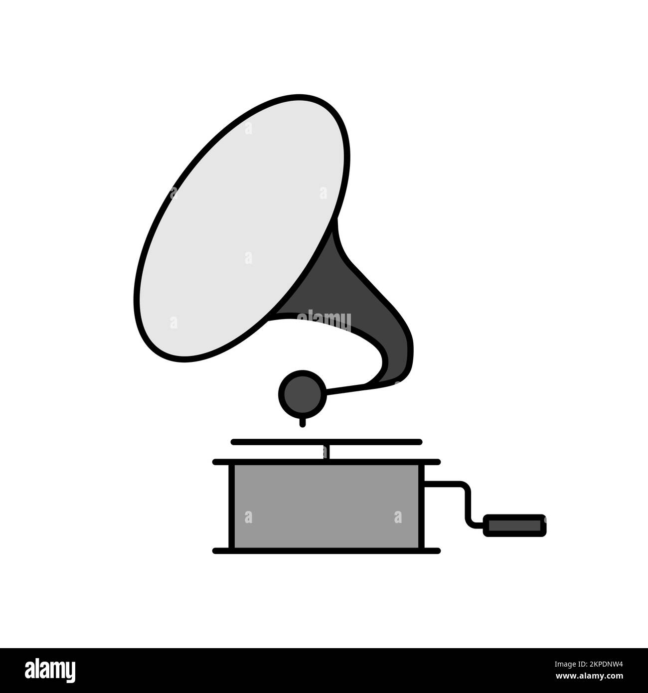 Gramophone color vector grayscale icon. Music sign. Graph symbol for ...