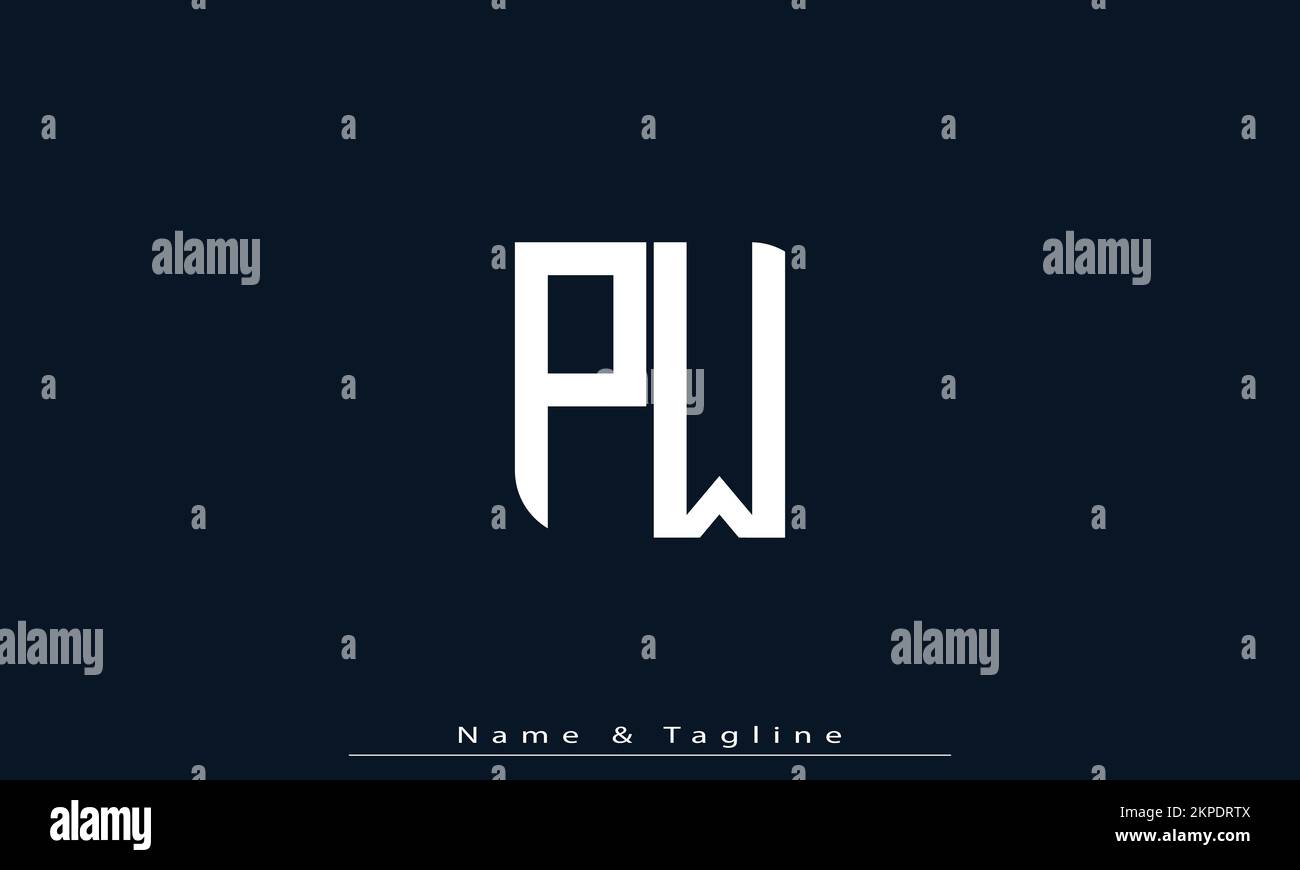 Alphabet letters Initials Monogram logo PW , WP Stock Vector Image ...