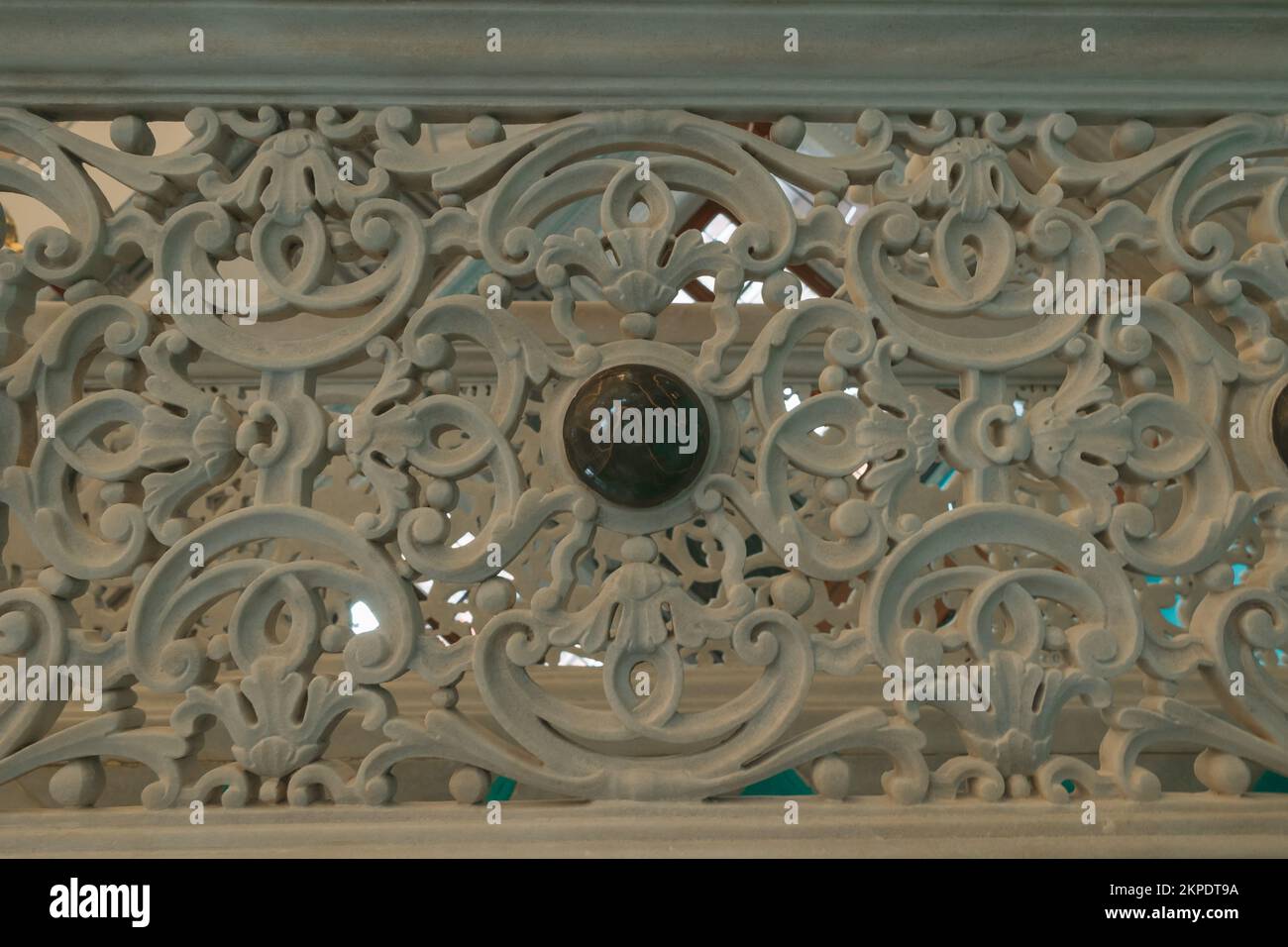 Minbar decoration with carved marble. Islamic architecture texture ...