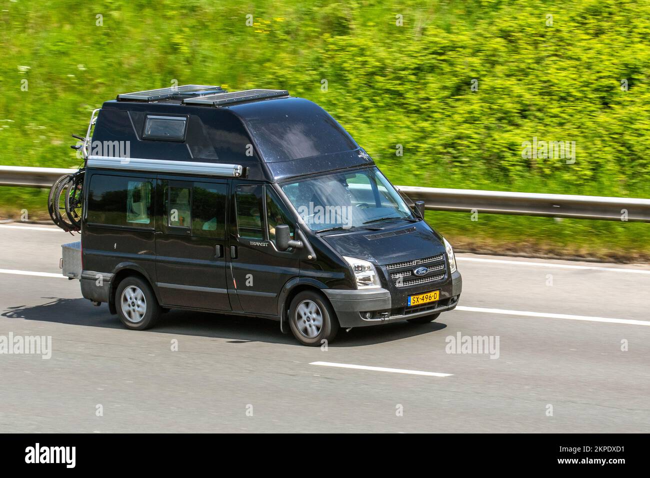 Ford Transit High-Top foreign black motorhome conversion, with solar ...