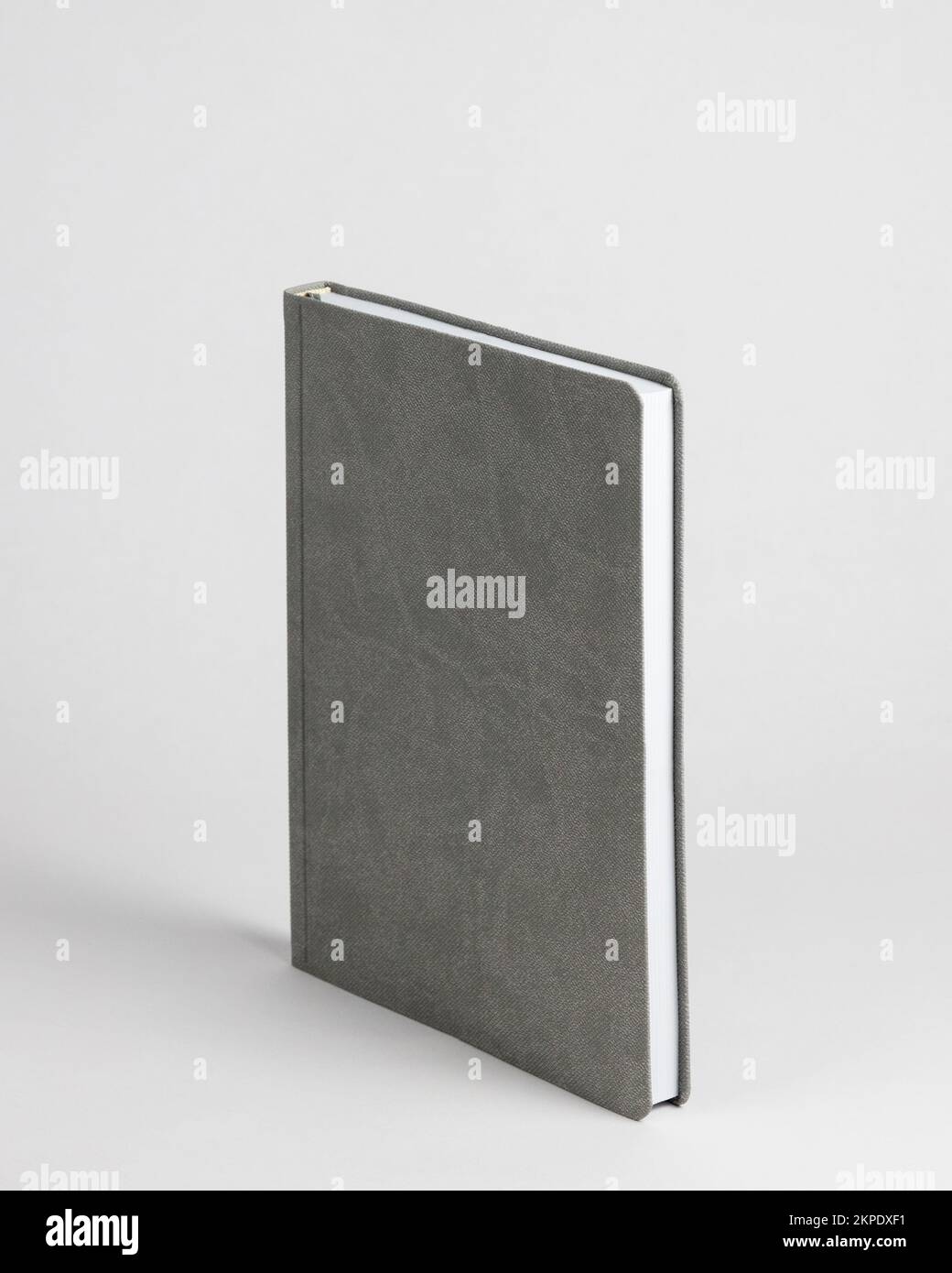 Gray blank desk diary isolated on white background Stock Photo - Alamy