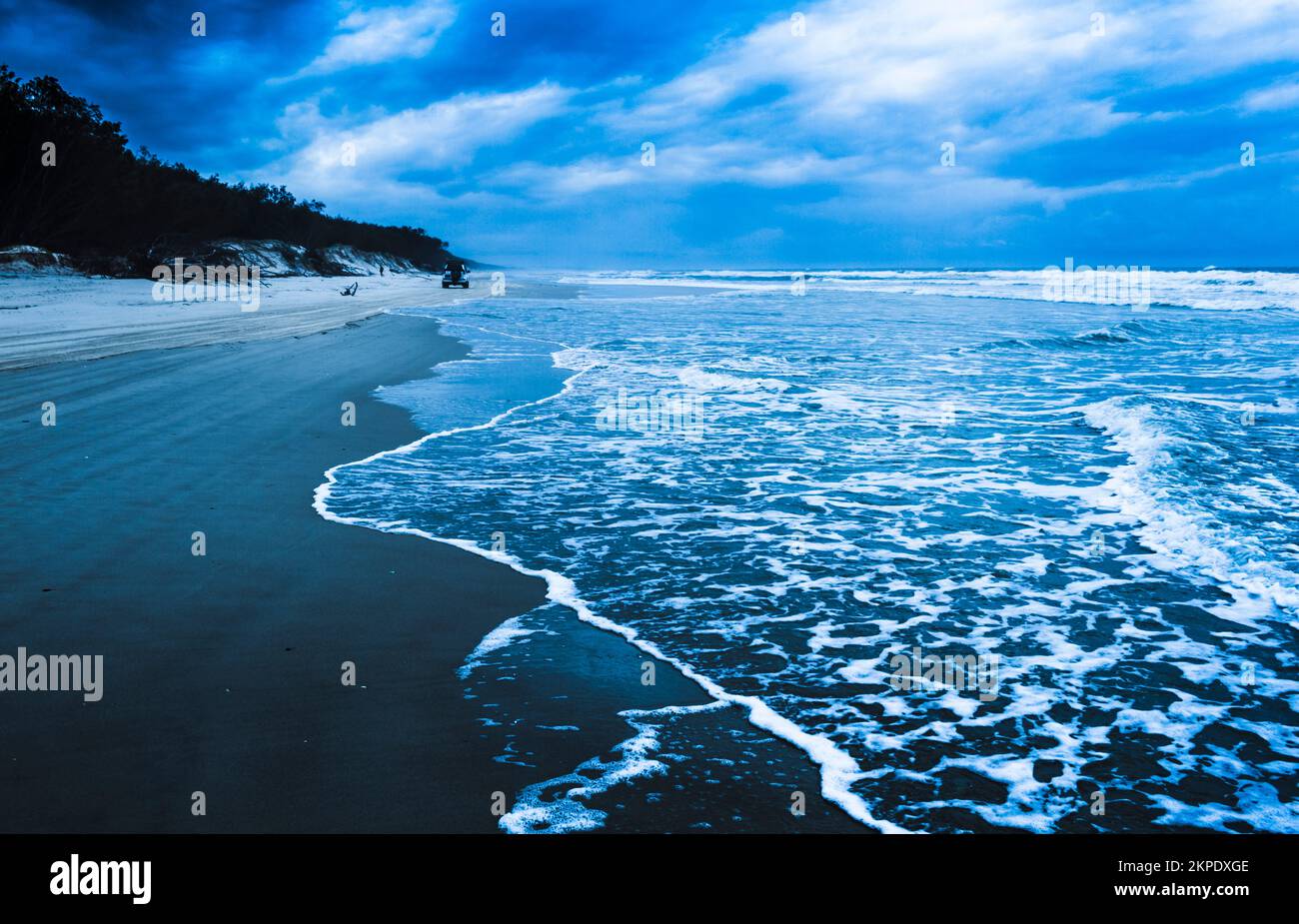 Dark dramatic coastline artwork on a contrasted seascape complete with ...