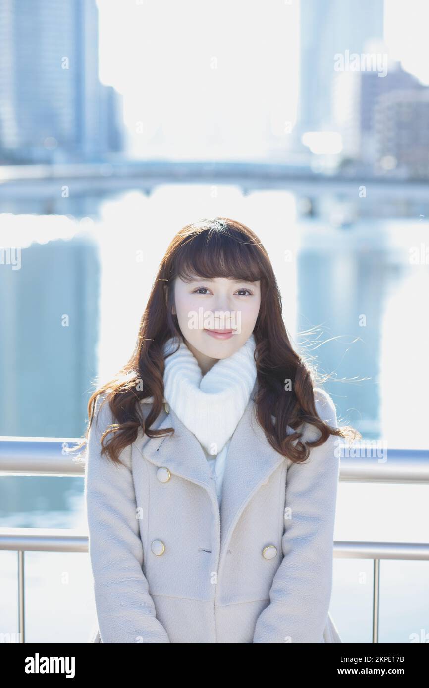 Woman walking winter tokyo japan hi-res stock photography and images ...