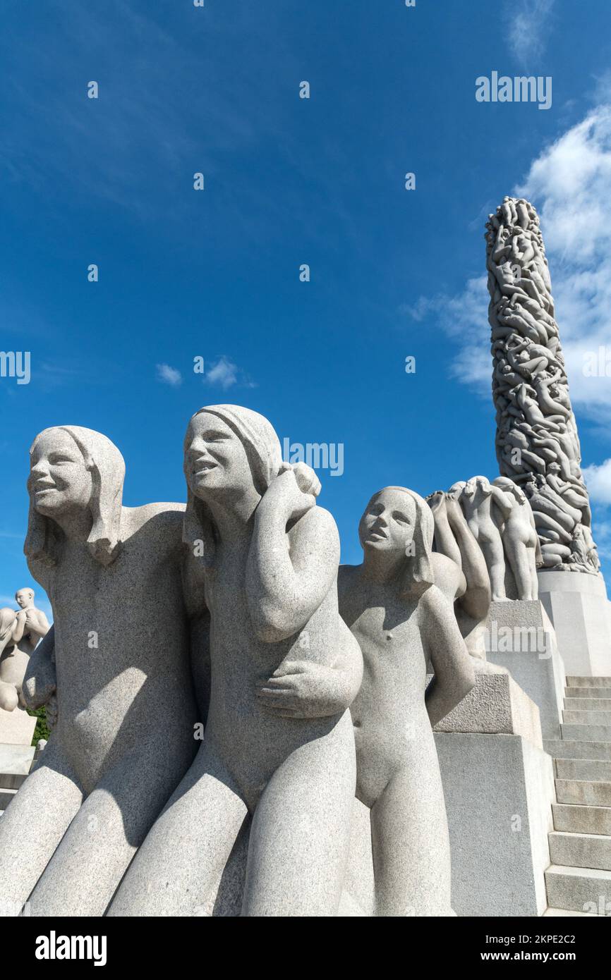 Sculpture park in the Frogner Park with more than 200 sculptures by ...