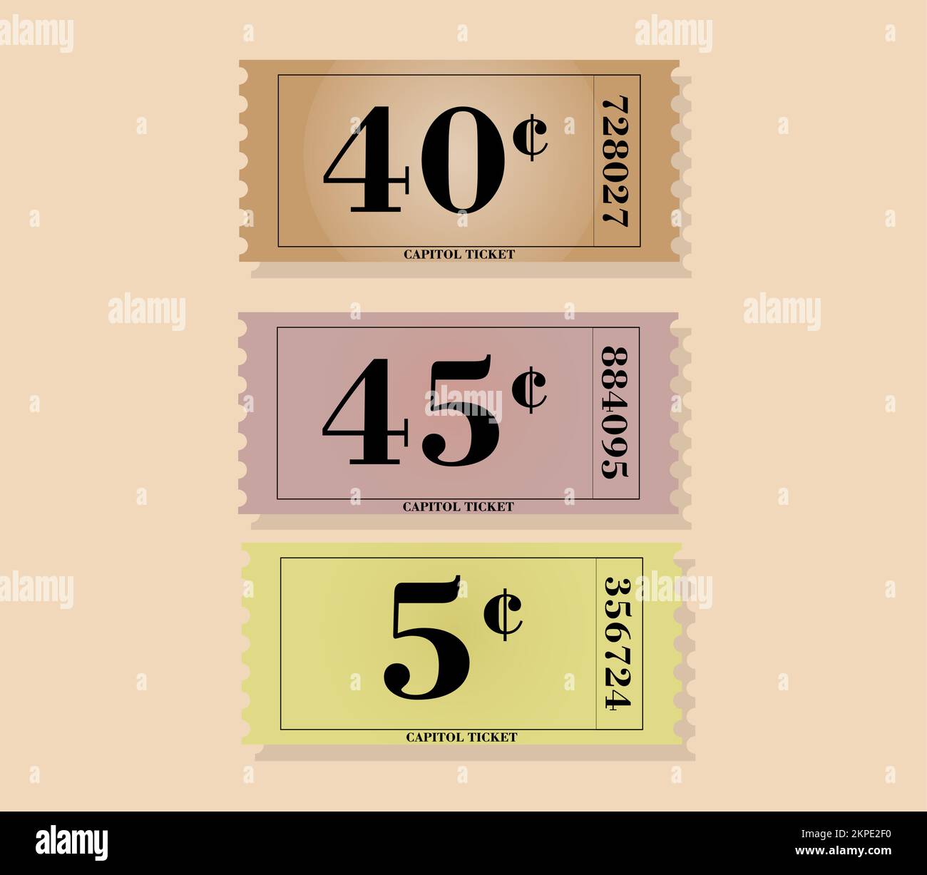 set vintage circus old ticket Stock Vector Image & Art - Alamy