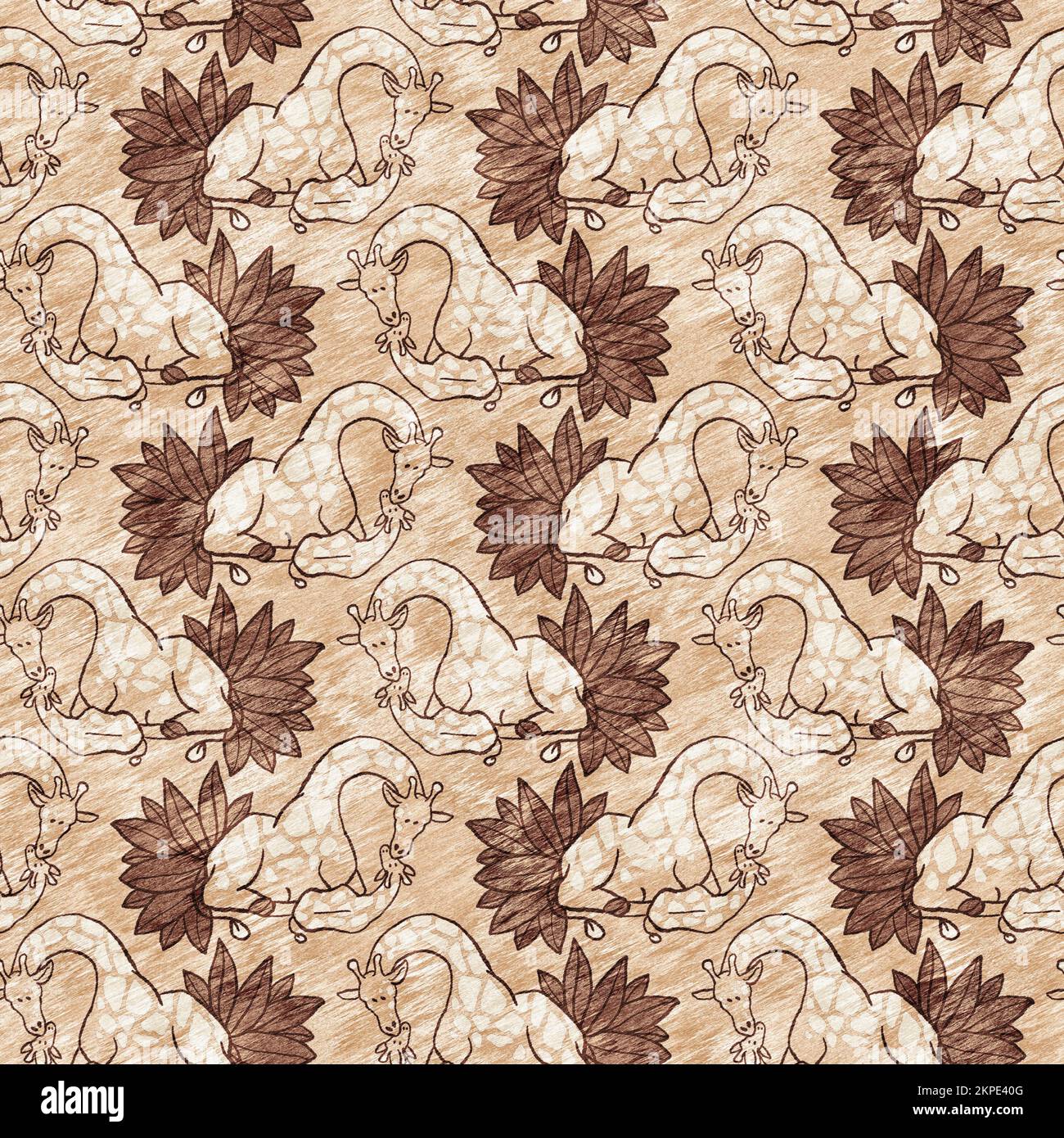 Cute safari wild giraffe animal pattern for babies room decor. Seamless ...