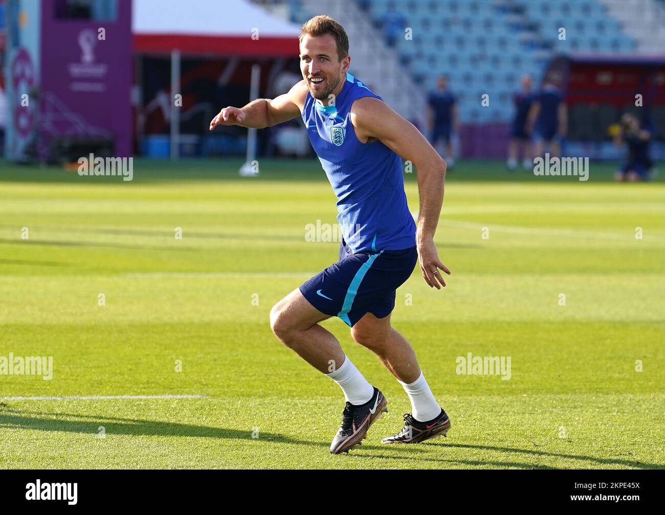 England's Harry Kane during a training session at the Al Wakrah Sports ...