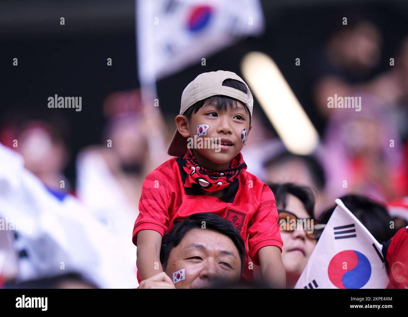 South Korea fans in the stands during the FIFA World Cup Group H match ...