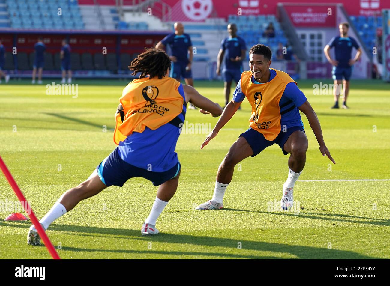 England's Jude Bellingham (right) and Trent Alexander-Arnold during a ...
