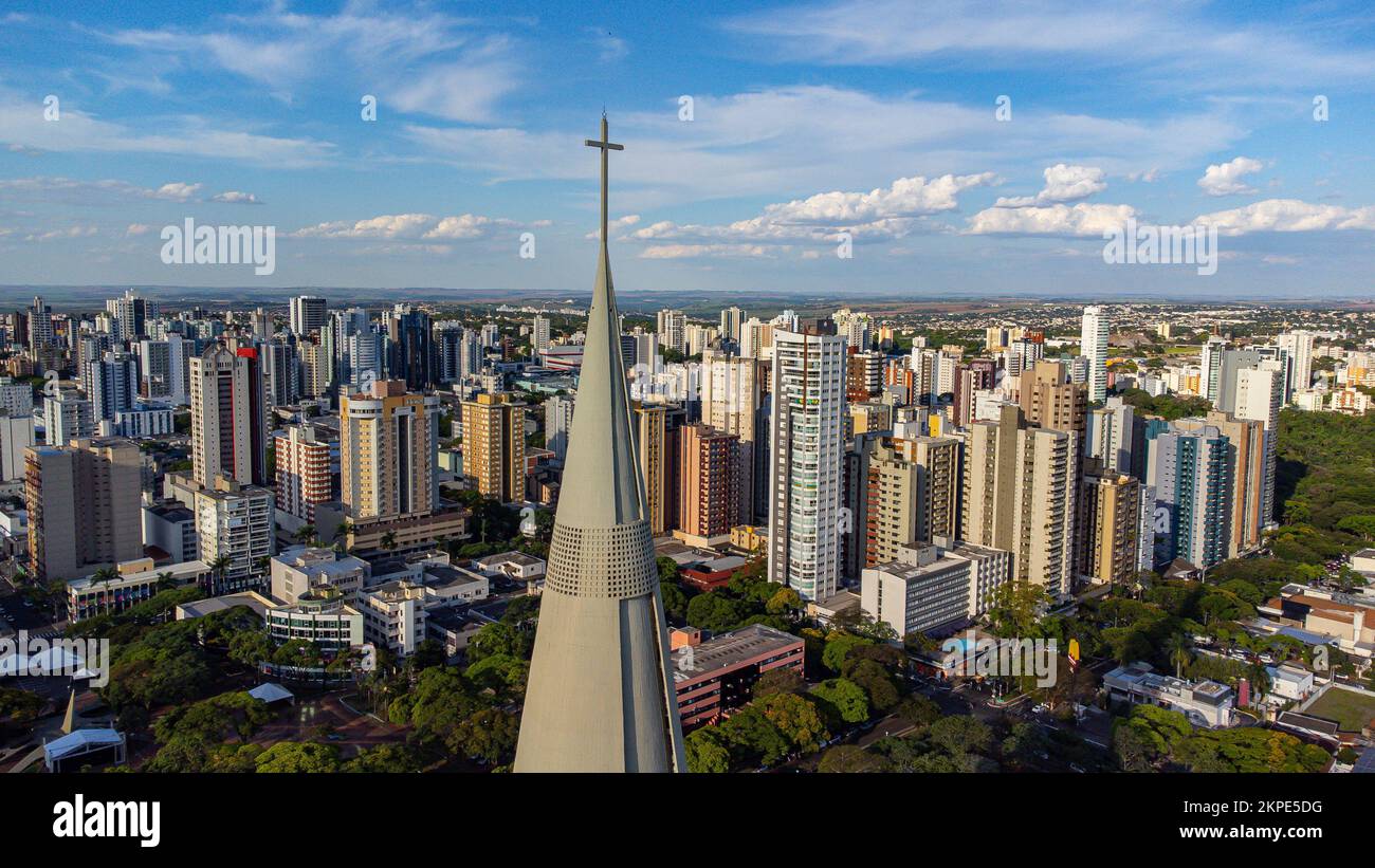 Cathedral of Maringá, postcard of the city located in the northern ...