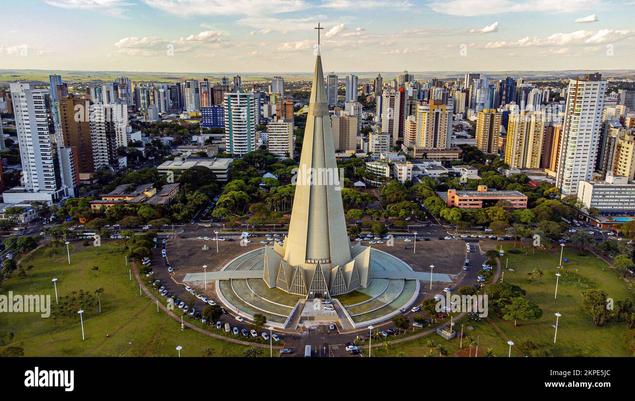 Cathedral of Maringá, postcard of the city located in the northern ...