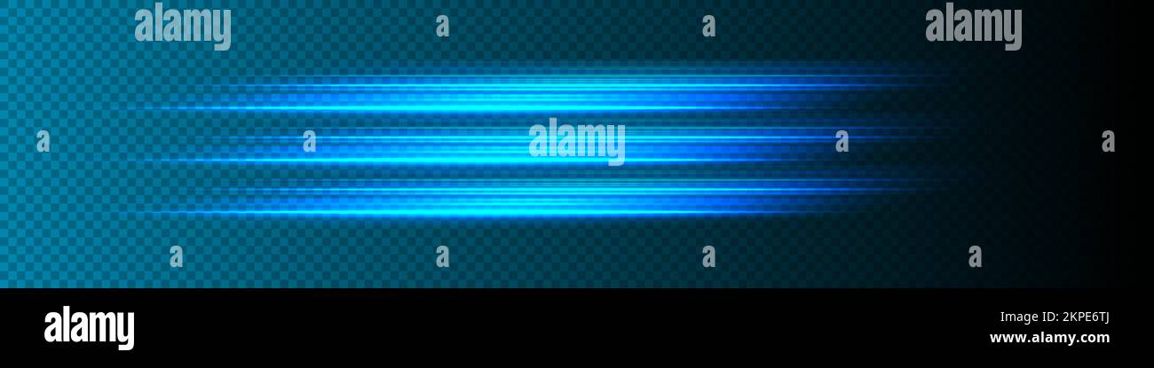 Straight fast light. Vector blue glowing lines air flow effect ...