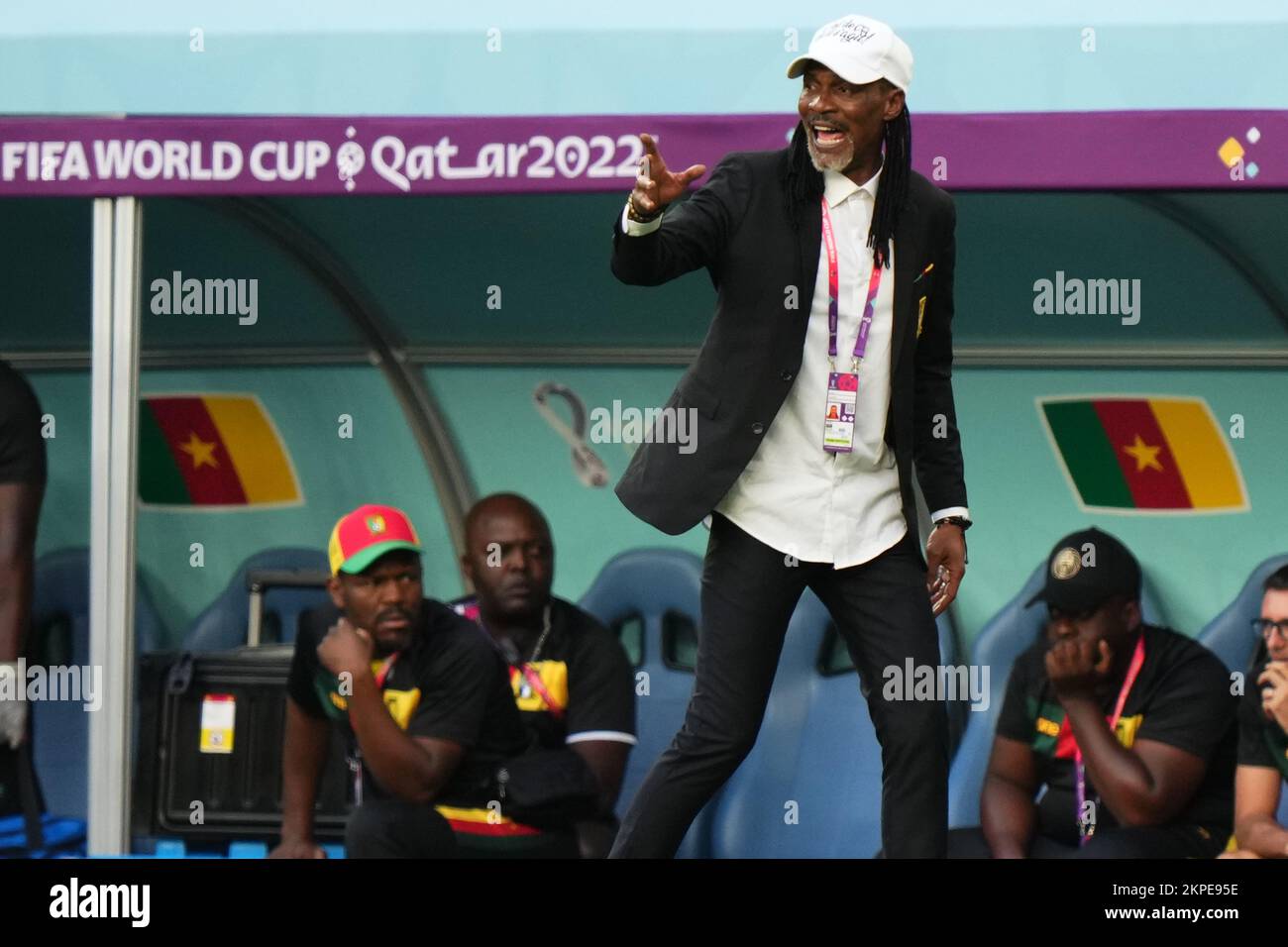 Cameroon head coach Rigobert Song during the FIFA World Cup Qatar 2022 ...