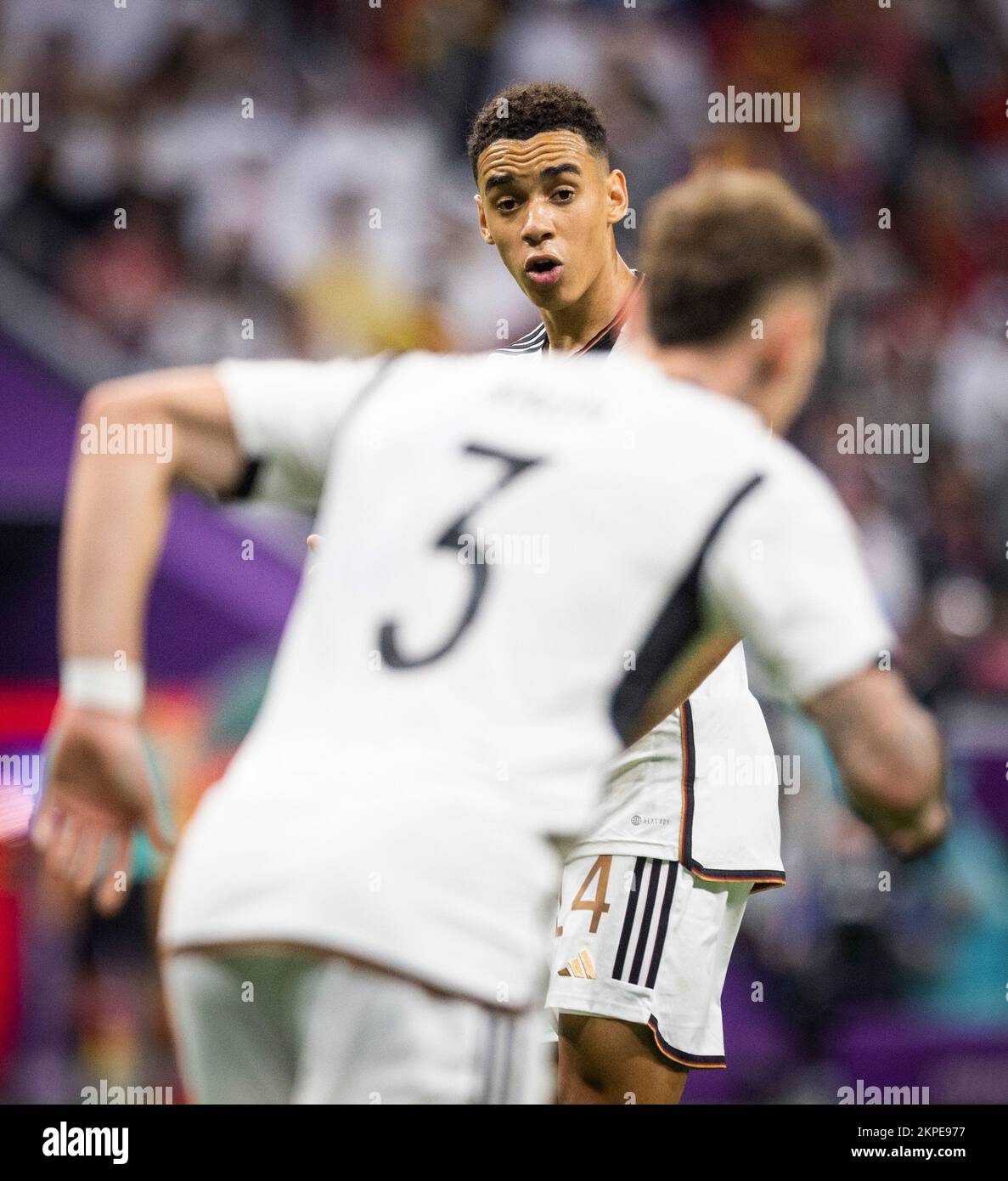 Doha, Qatar. 27th Nov, 2022. Jamal Musiala (Deutschland), David Raum ...