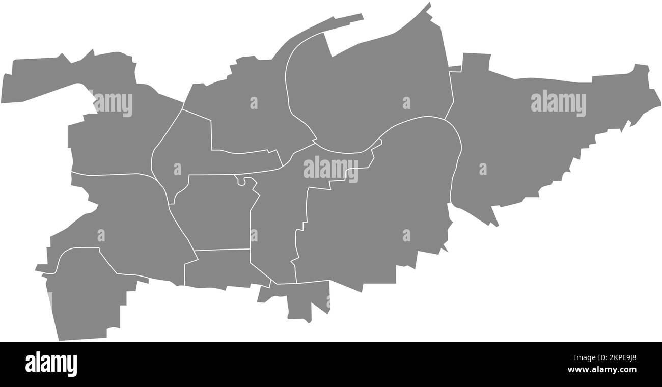 Gray municipalities map of LUDWIGSBURG, GERMANY Stock Vector Image ...