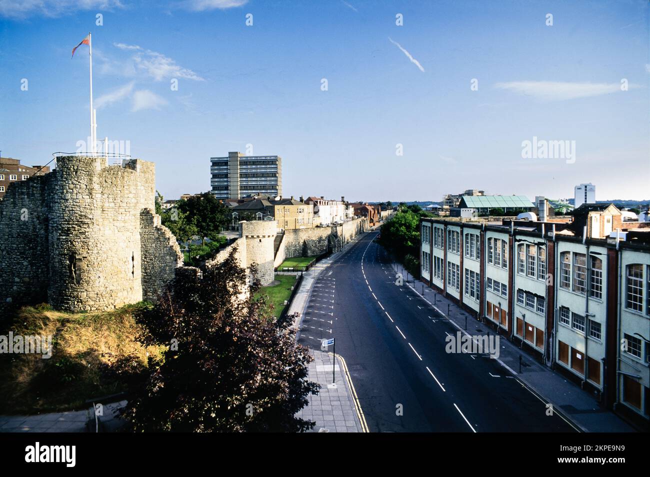 Western Esplanade and the town walls circa 1990, before the West Quay ...