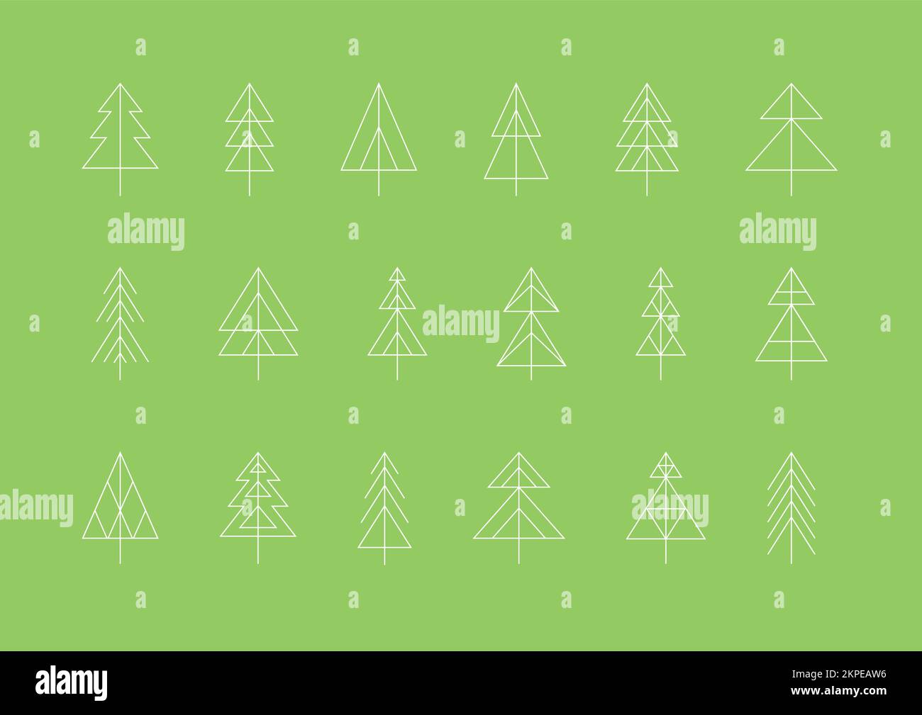 Geometric minimalist fir trees. Holiday firs. Scandinavian design ...