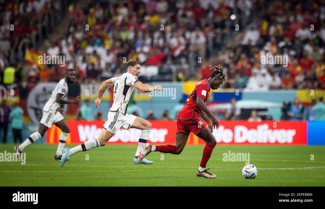Doha, Qatar. 27th Nov, 2022. Nico Williams (Spanien), Leon Goretzka ...