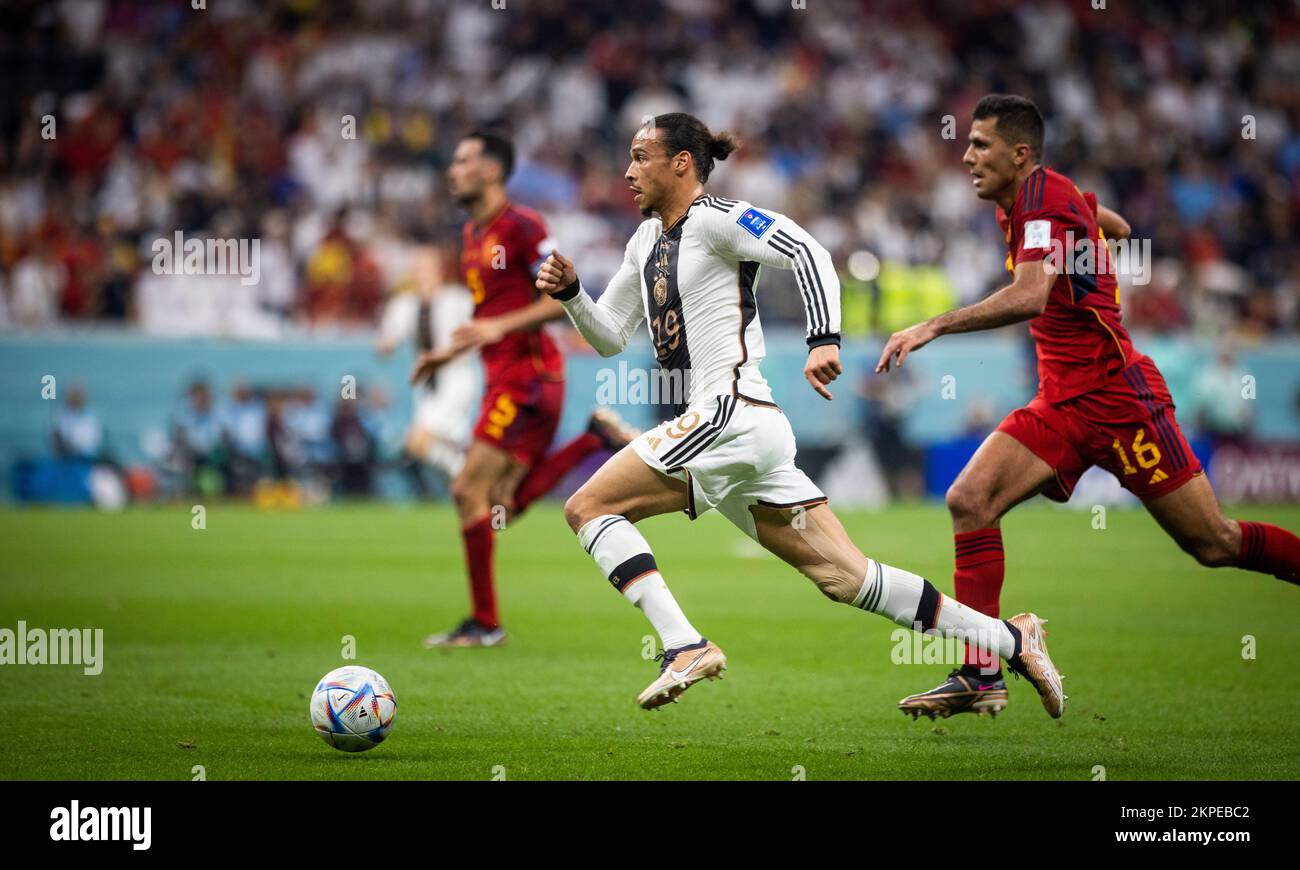 Doha, Qatar. 27th Nov, 2022. Leroy Sane (Deutschland), Rodri (Spanien ...
