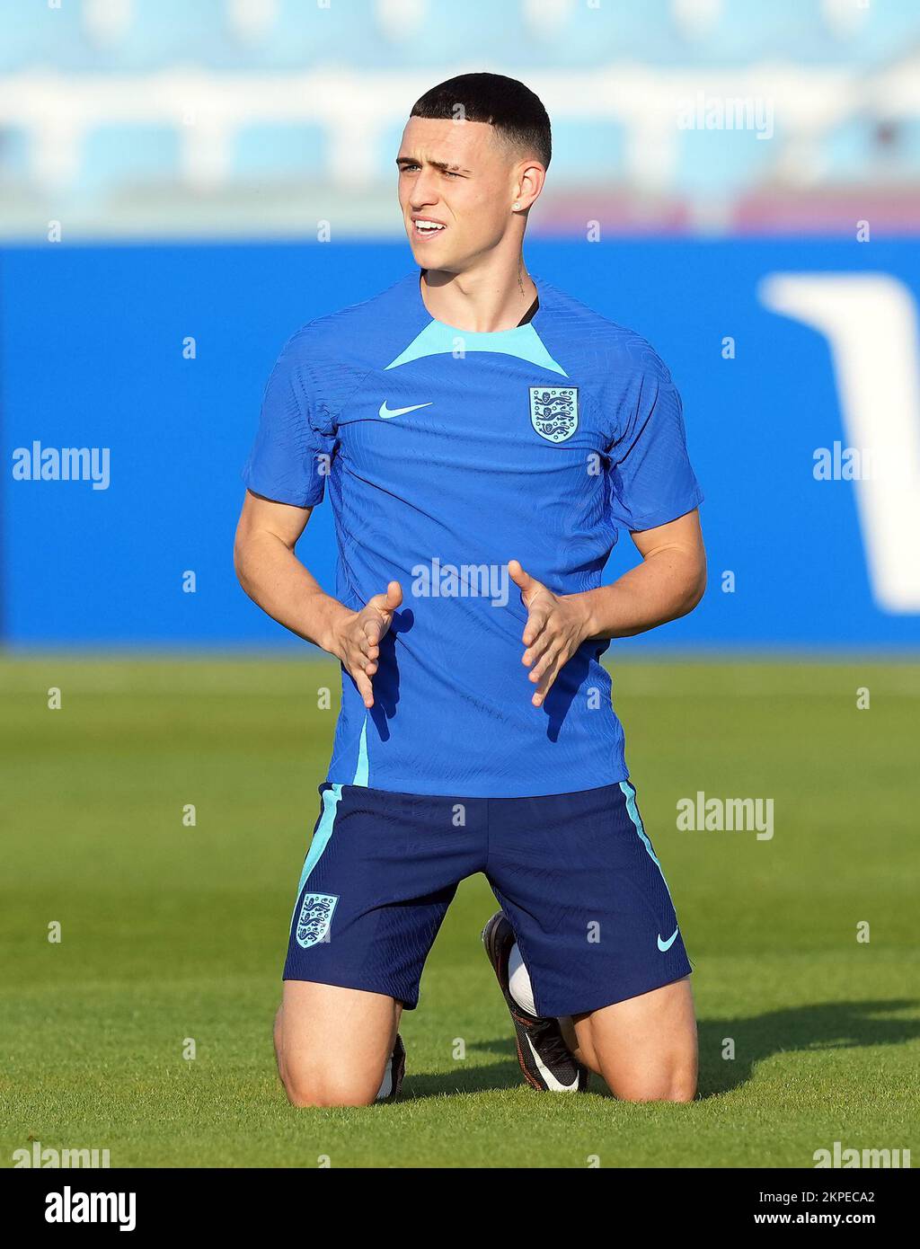 England's Phil Foden during a training session at the Al Wakrah Sports ...
