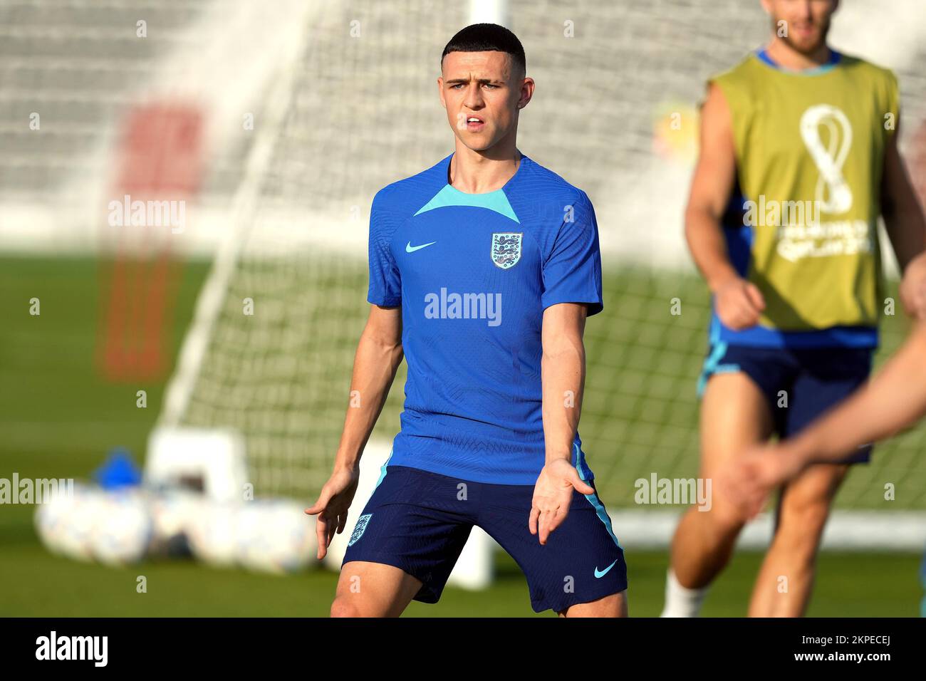 England's Phil Foden during a training session at the Al Wakrah Sports ...