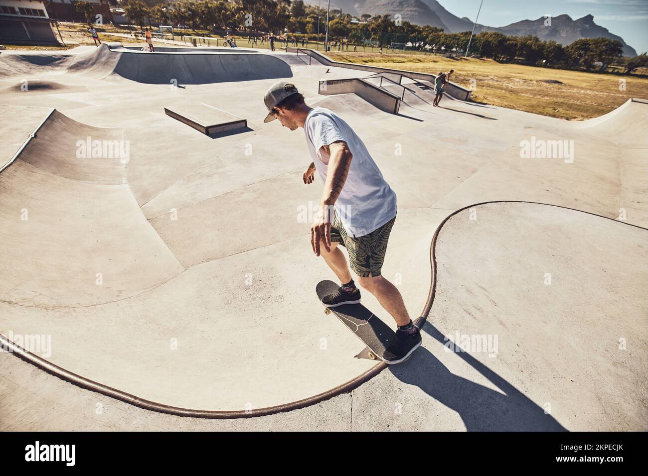 Young guy training skateboarding city hi-res stock photography and ...