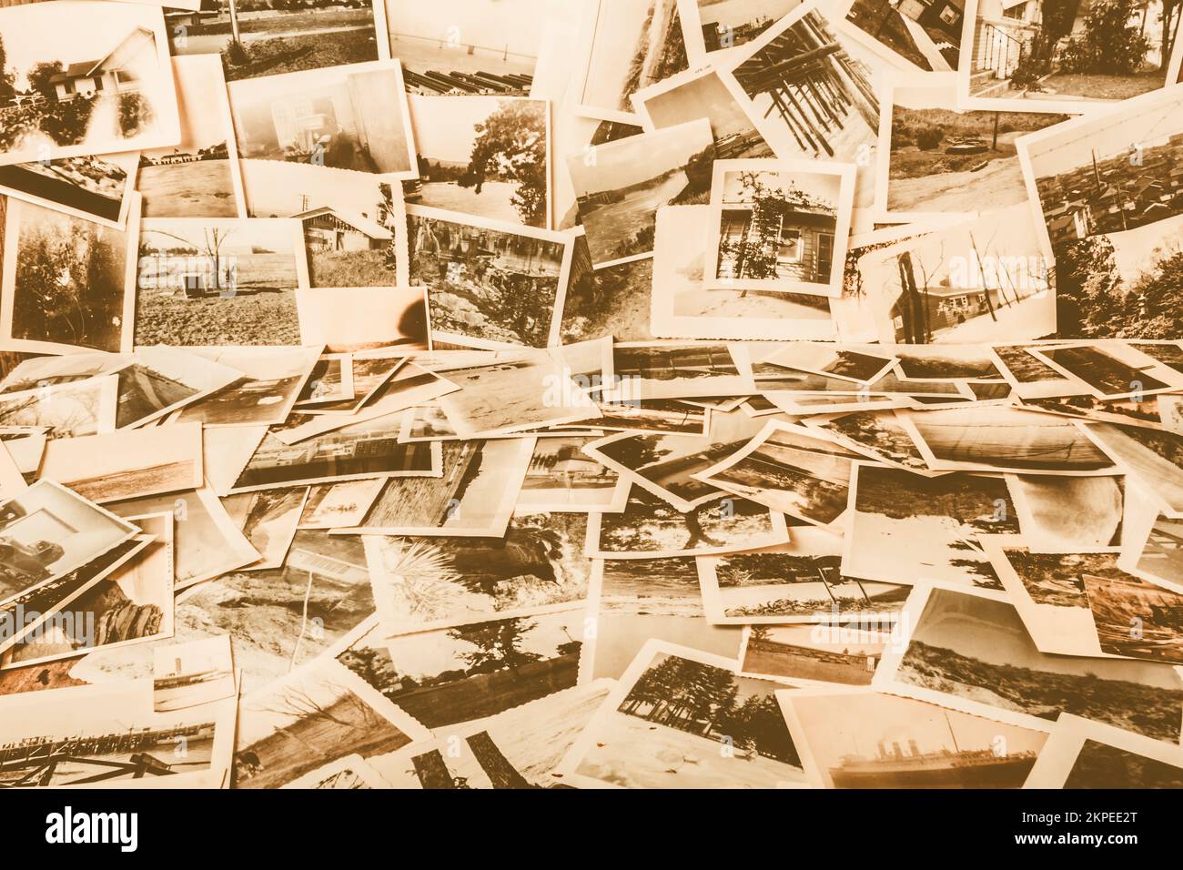 Floor to wall archive from a vintage photo collection, showcasing a ...