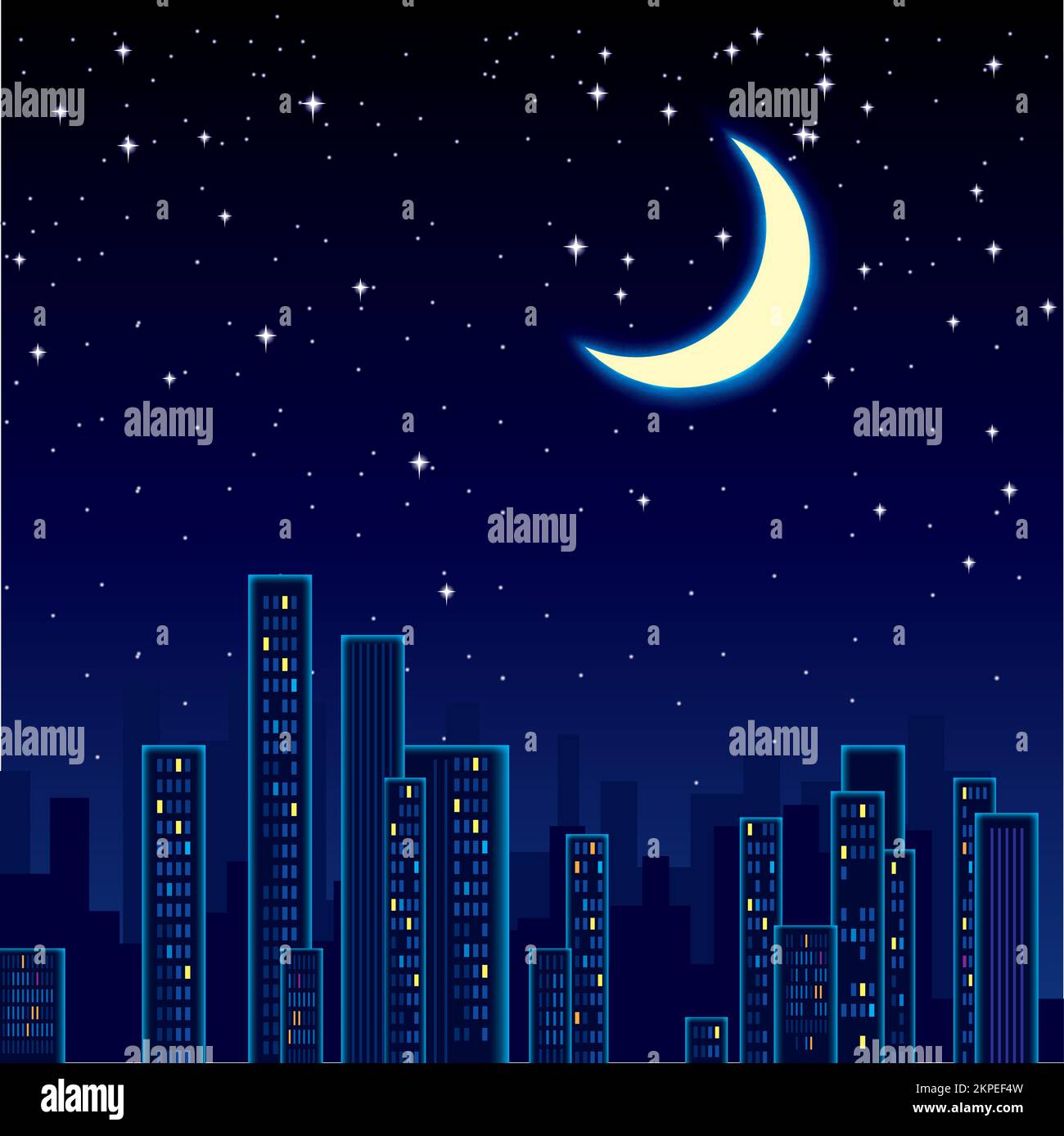 Stars over city Stock Vector Images - Alamy