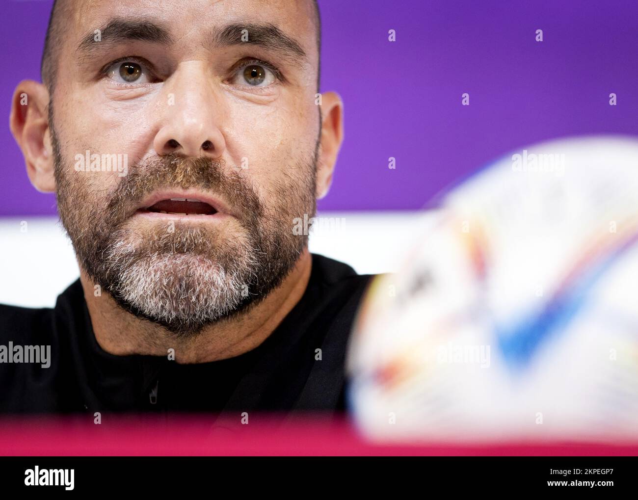 DOHA - Coach Felix Sanchez during a press conference of the Qatar at ...