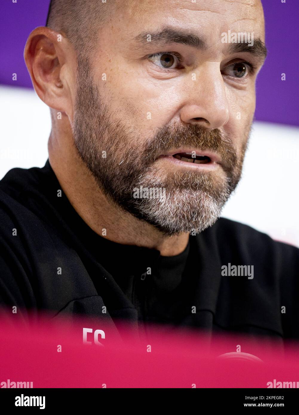 DOHA - Coach Felix Sanchez during a press conference of the Qatar at ...