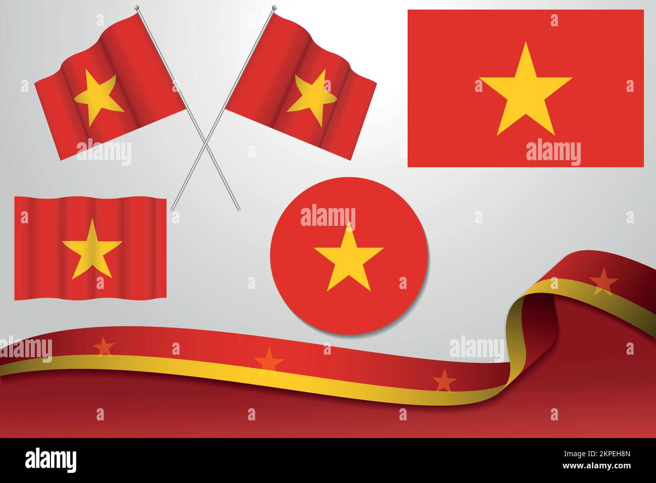 A set of Vietnam flags in different designs - perfect for background ...