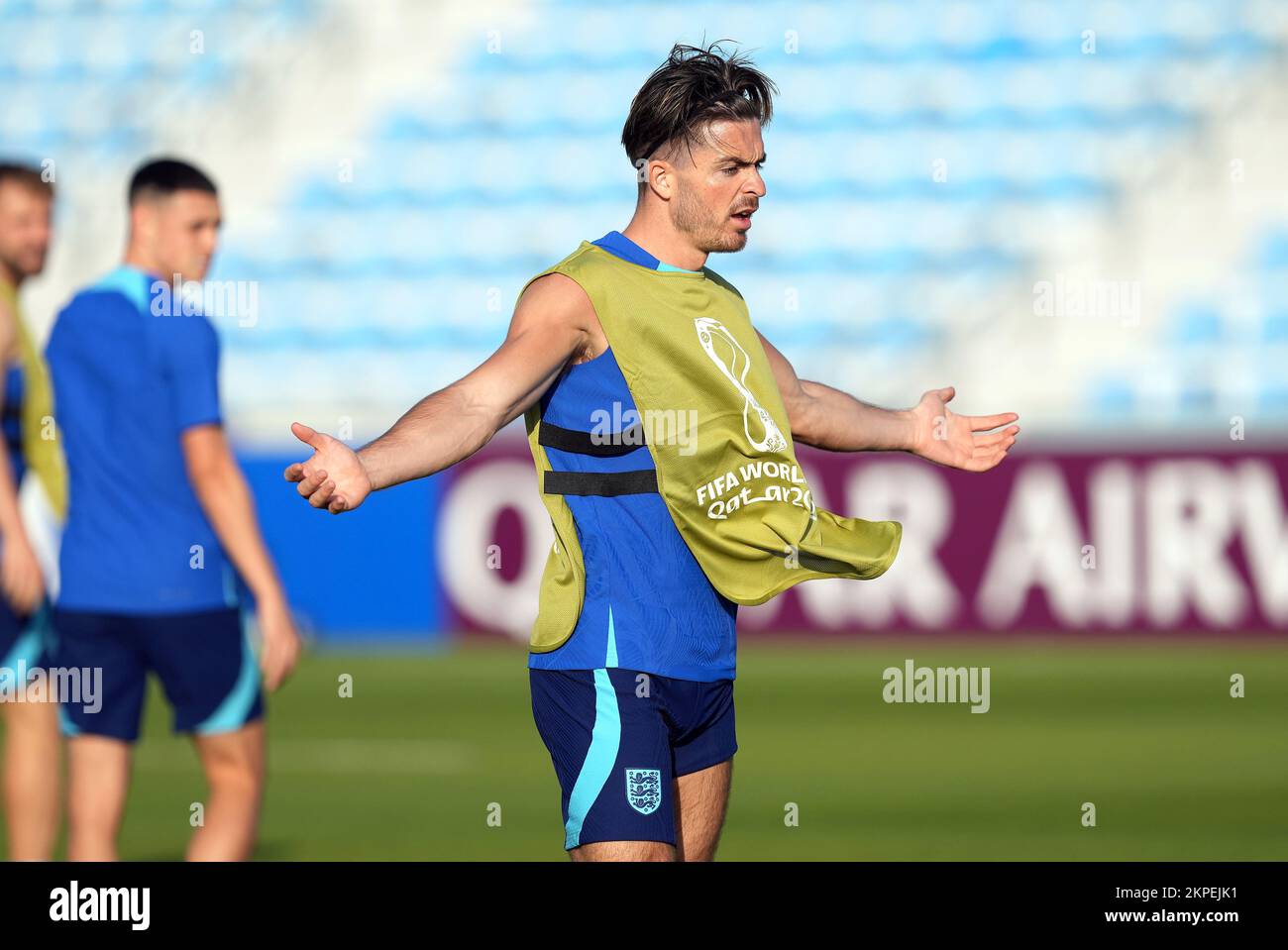 England's Jack Grealish during a training session at the Al Wakrah ...