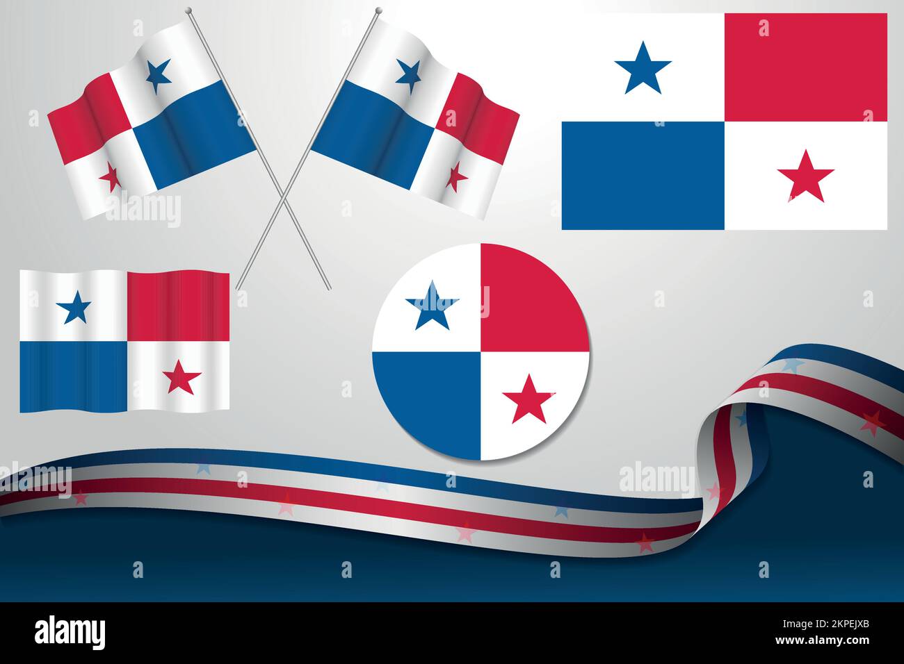 A set of Panama flags in different designs - perfect for background ...