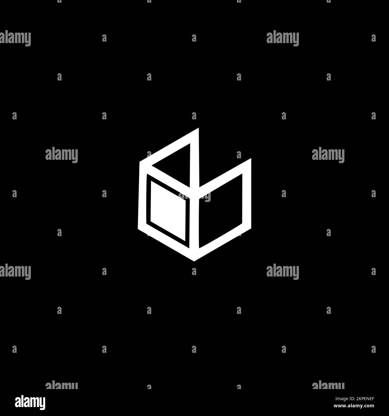 A vector logo design in a shape of the monogram geometric square and ...