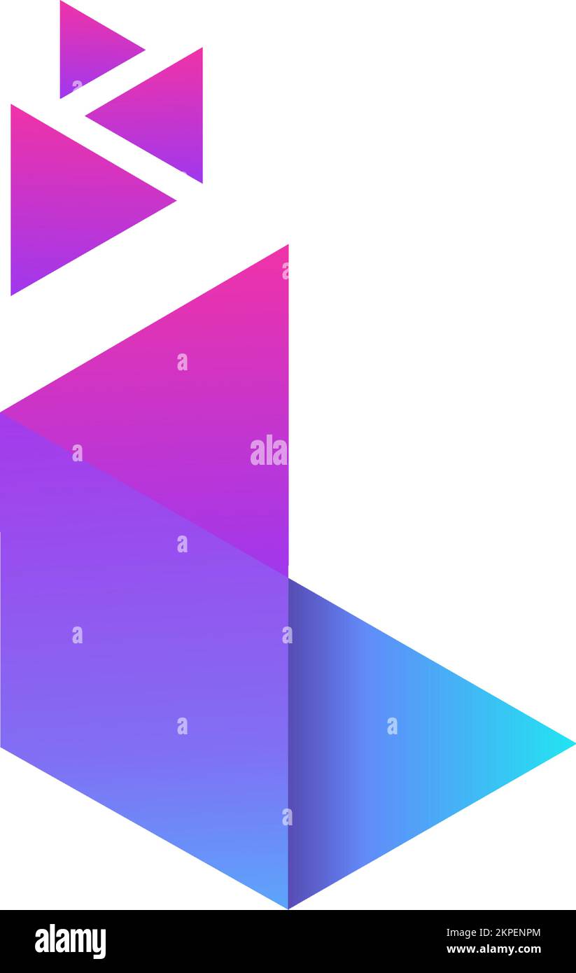 A vector logo design in a shape of the gradient colorful letter I ...