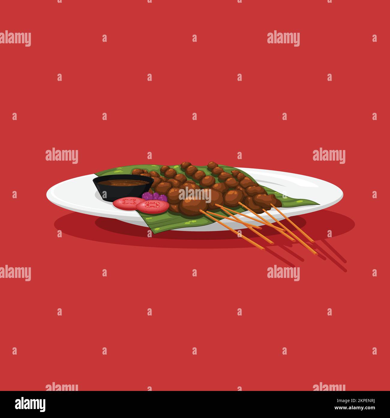Satay beef Stock Vector Images - Alamy