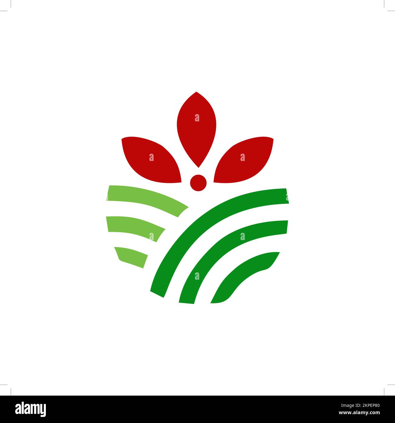 A vector logo design in a shape of the plantation with a flower ...