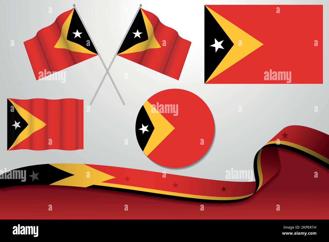 A set of Timor-Leste flags in different designs - perfect for ...