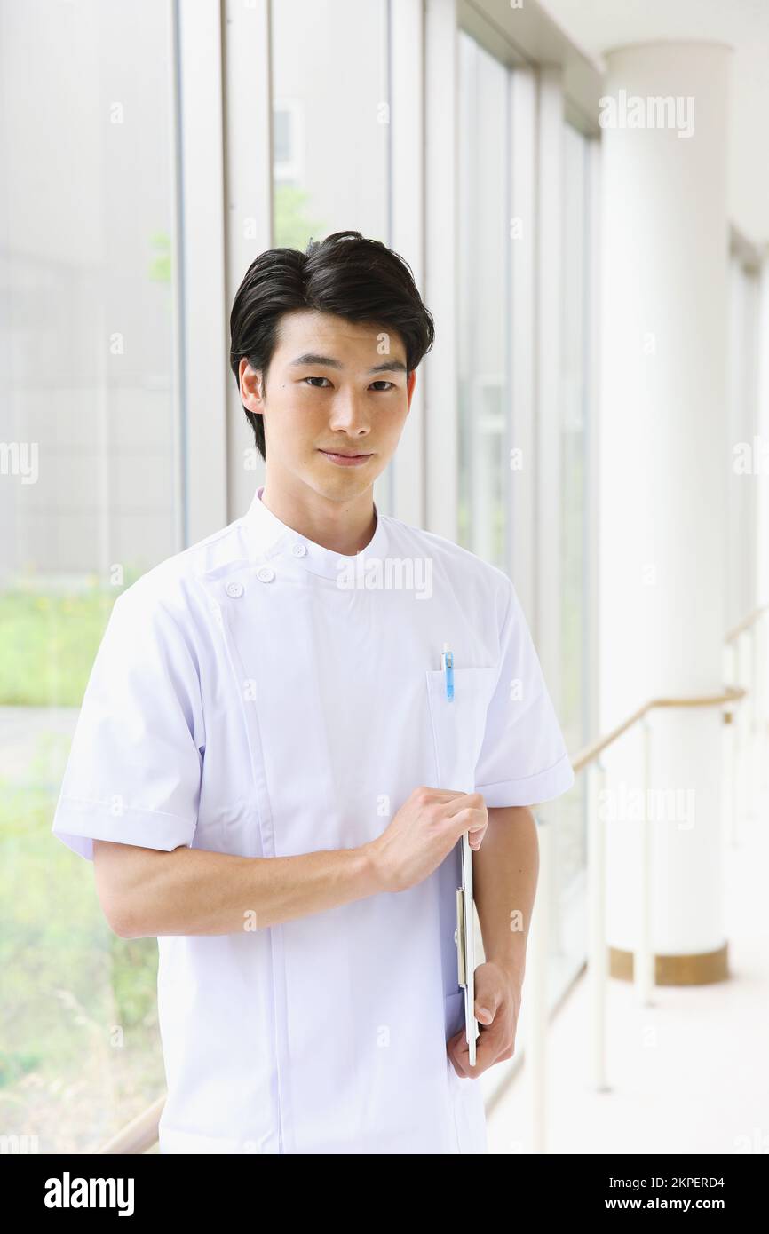 Young Japanese male nurse Stock Photo - Alamy