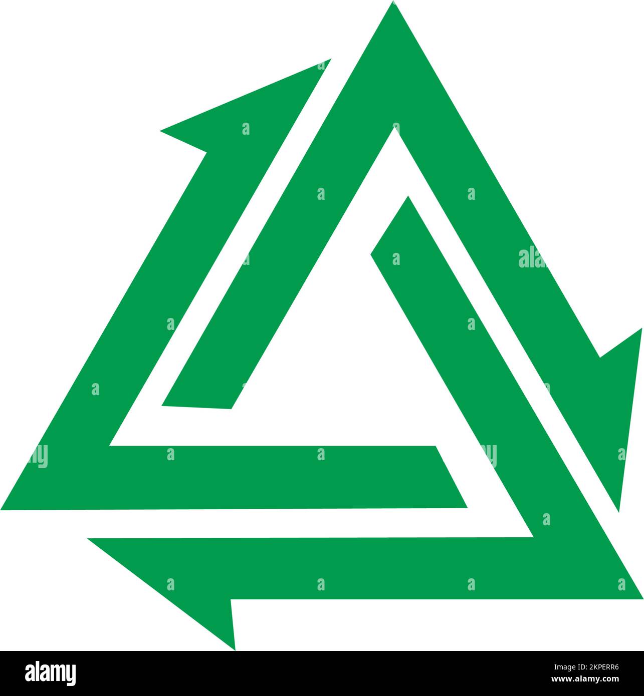 A vector logo design in a shape of the abstract triangle with three ...