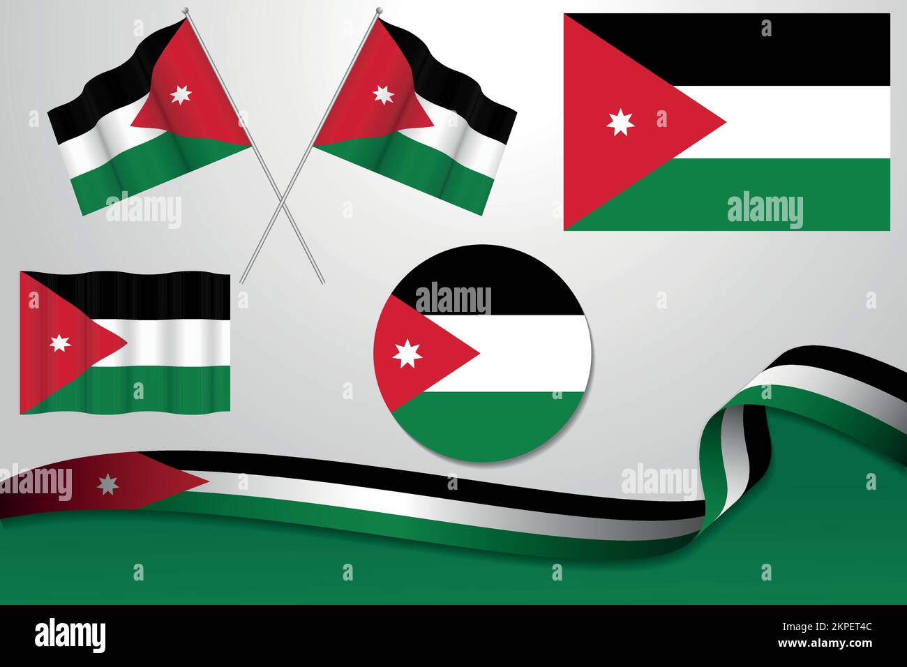 A set of Jordan flags in different designs - perfect for background ...