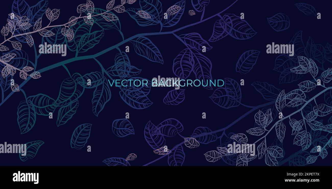 Foliage vector Banner with twigs and leaves Stock Vector Image & Art ...