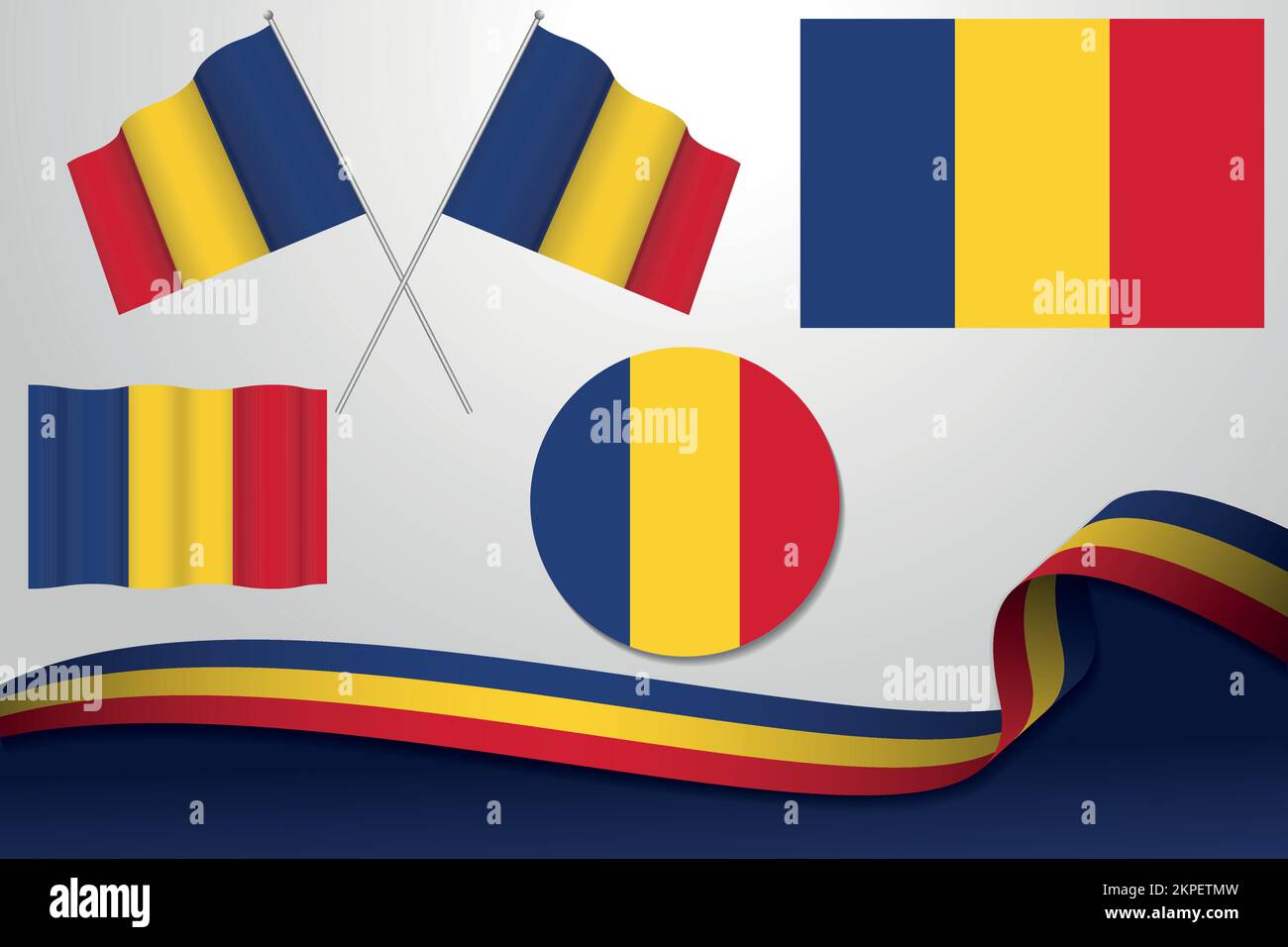 A set of Romania flags in different designs - perfect for background ...