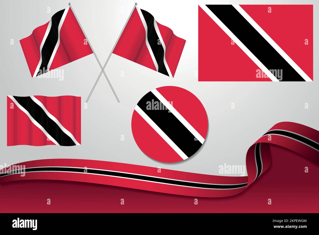 A set of Trinidad and Tobago flags in different designs - perfect for background Stock Vector ...