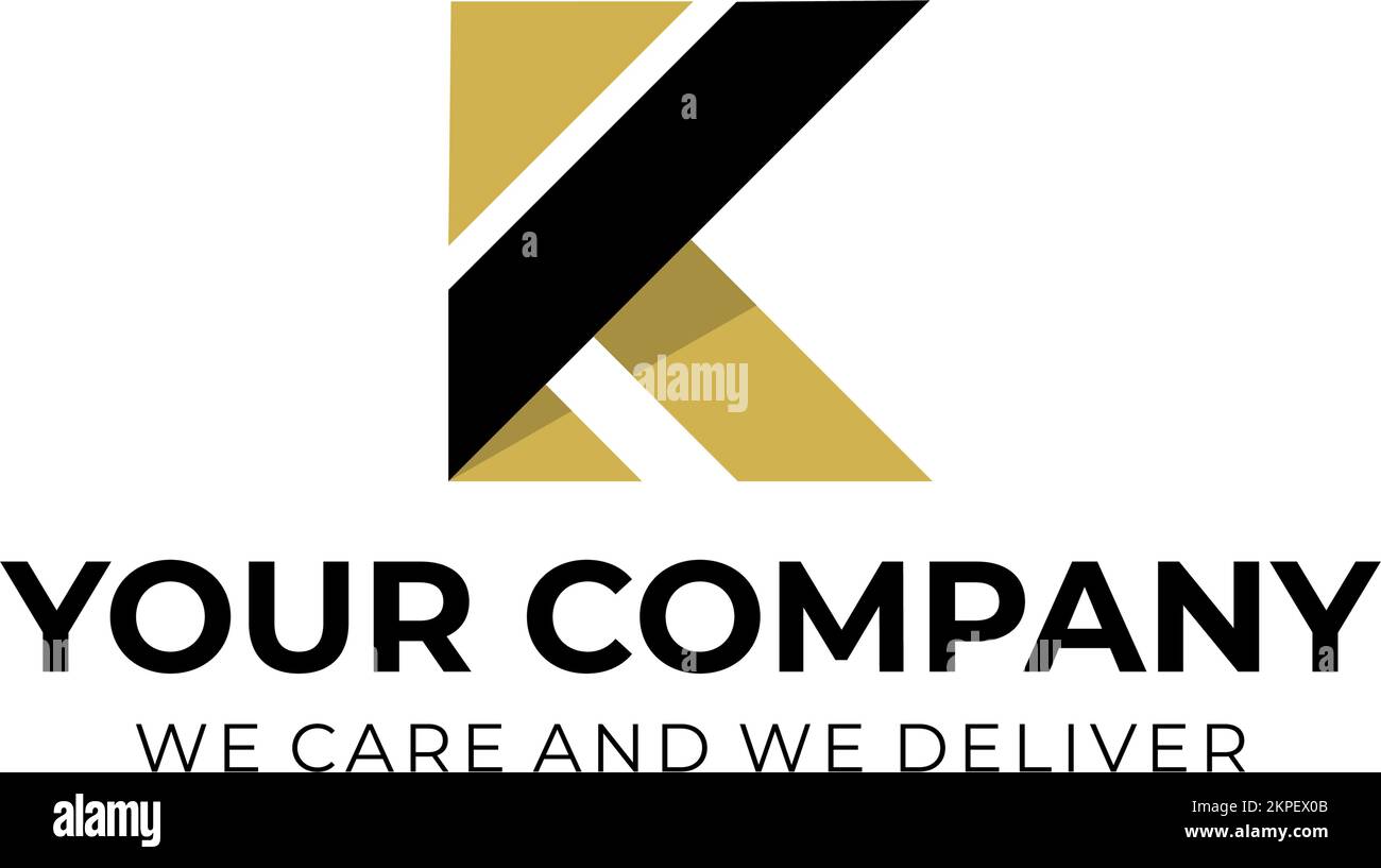 A vector logo design in a shape of the letter K with the company name ...